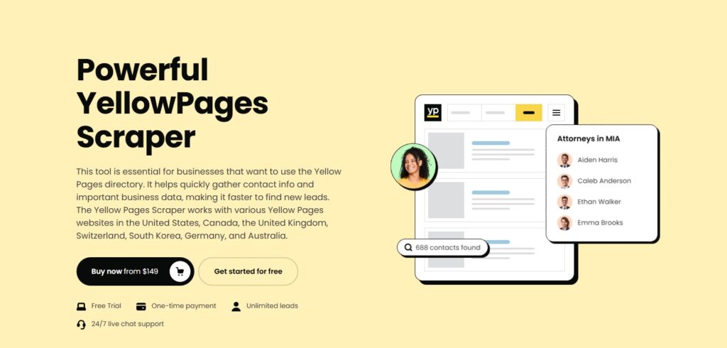 Leads‑Sniper Yellow Pages Scraper | Unlimited leads from Yellow Pages